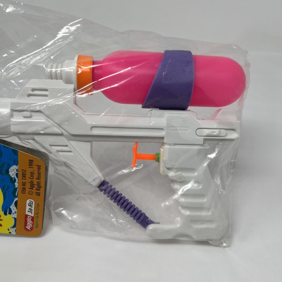 Vintage Agglo Ja-Ru Squirt Gun Toy Super Tank Water Gun White NOS 1998 ...
