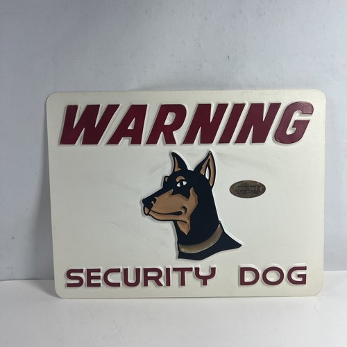 Vintage Guard Dog Sign “Warning Security Dog” 3D Plastic K-9 Security ...