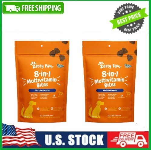 2 PACK Zesty Paws 8-in-1 Multivitamin Dry Bites for Dogs, 60ct per pack ...