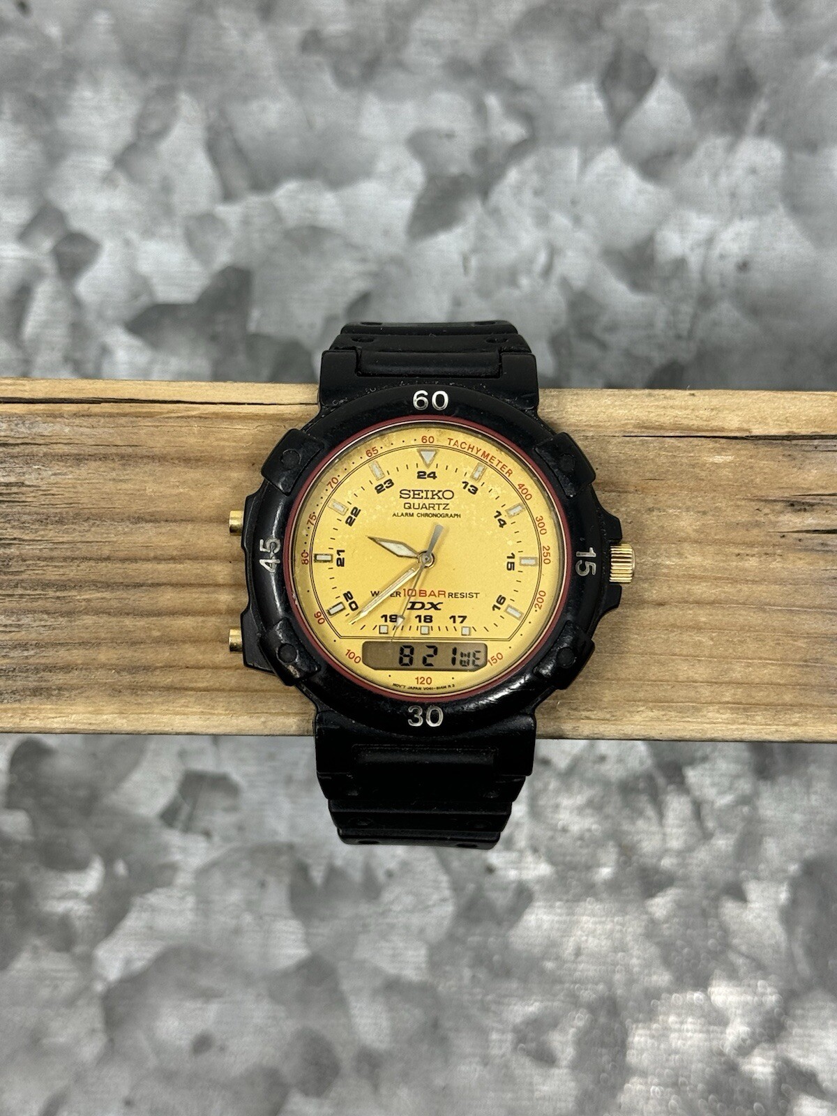 Vintage Seiko Ana-Digi Quartz Watch with Yellow Dial,… - Gem
