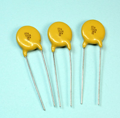 12pcs Panasonic Ceramic Capacitor 1500pF, 2KVDC, 10% Tolerance, 2000 ...