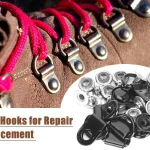100 Set Shoelace Hook D-Ring Eyelet Buckle Brass Boot Hooks Fittings ...