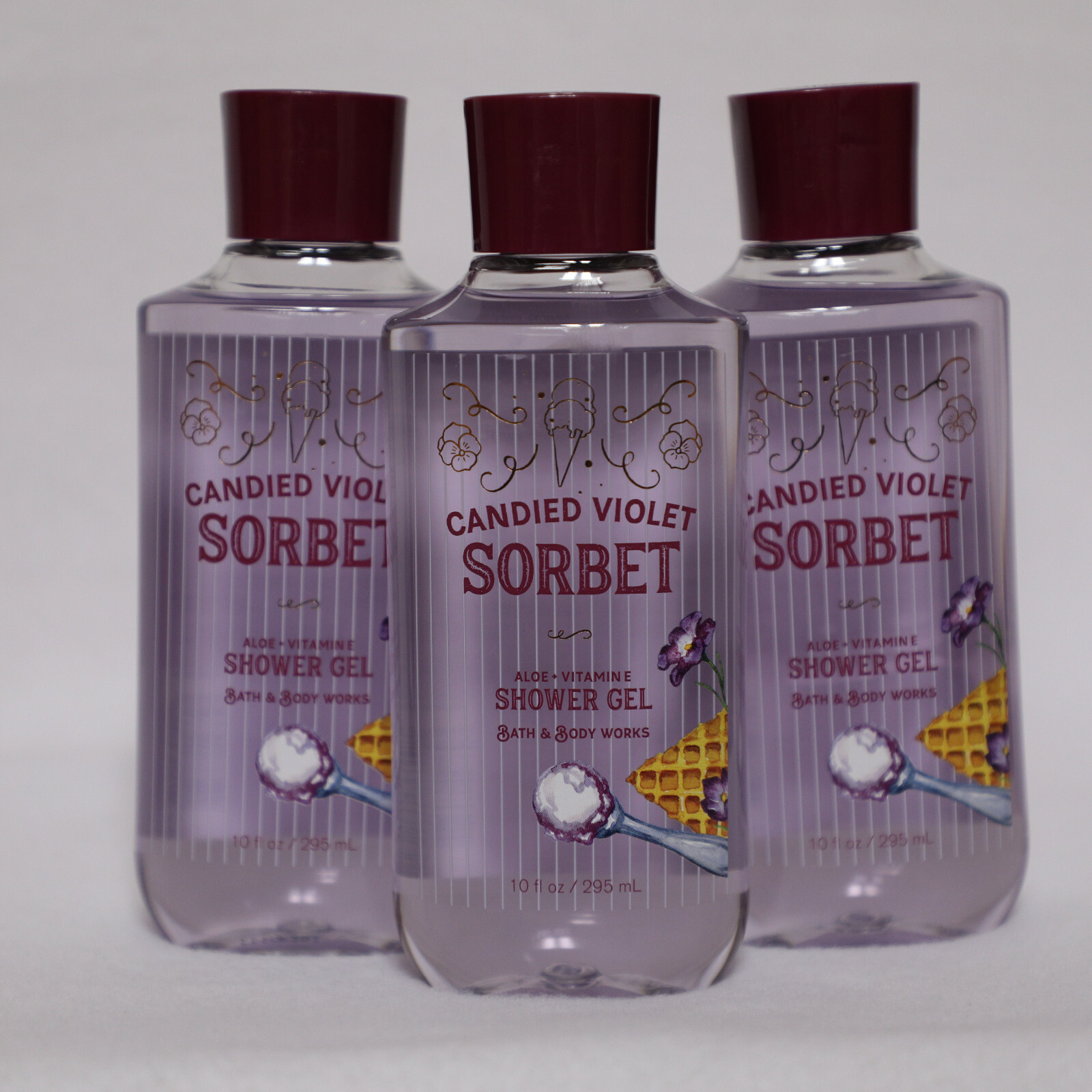 Bath & Body Works Candied Violet Sorbet Shower Gel Shea & Vit E Set of ...
