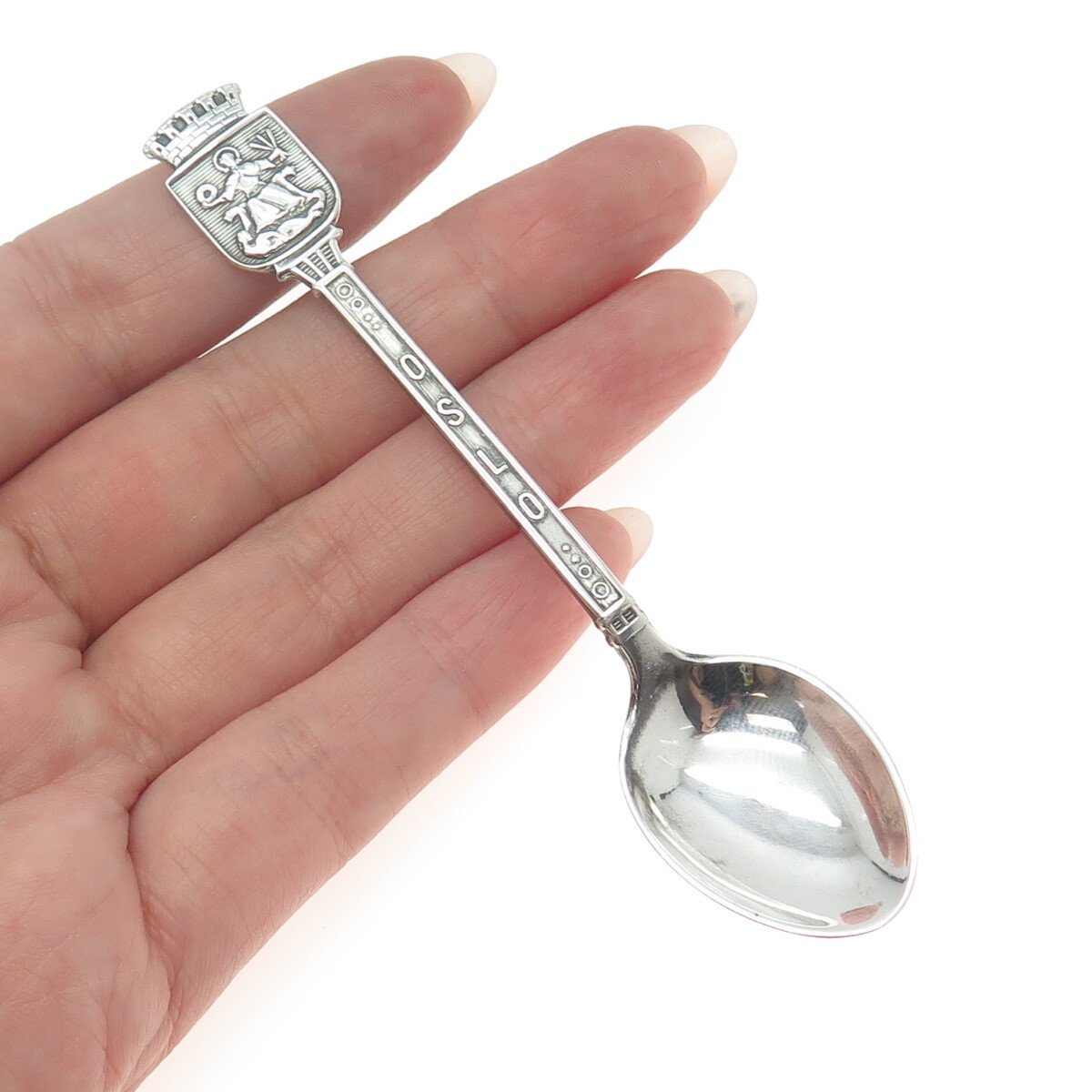 Oslonorway 830 Sterling Silver Unusual Souvenir Spoon Ebay 830