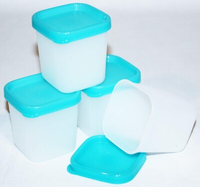Tupperware Freeze-It Square Rounds Set of 4 Containers 2.5 oz. Mini ...