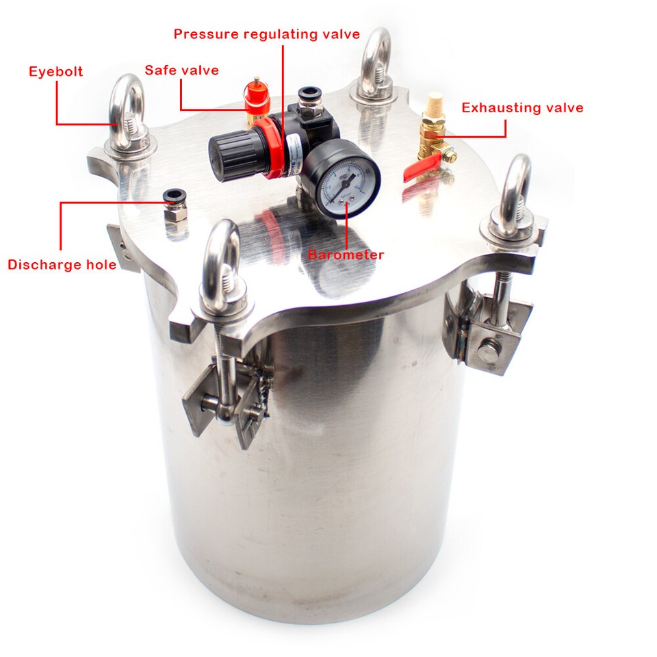 Stainless Steel Dispenser Pressure Tank Fluid Dispensing Bucket 1L-25L ...