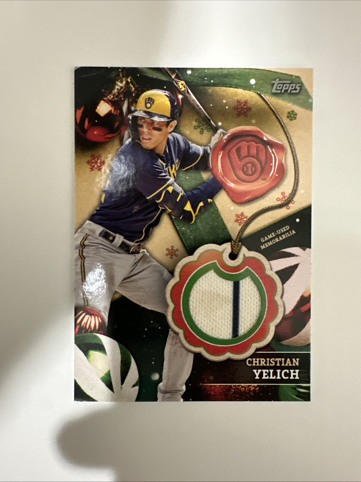 RC-CY Christian Yelich Brewers 2024 Topps Holiday Relic Card | eBay