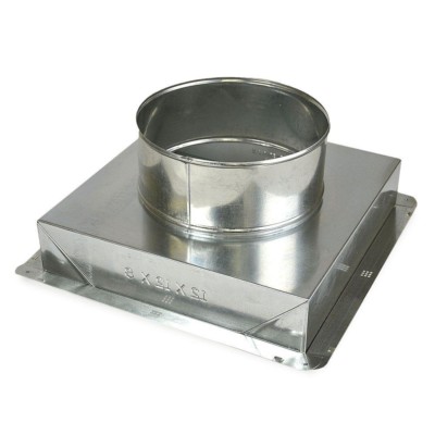 12 x 12 x 10 in. Ceiling Register Box Round Pipe Insulated Flex Duct ...