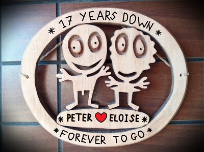 17th wedding anniversary gift personalized husband wife names 17 years ...