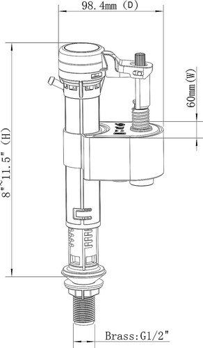VeeBath Pro Bottom Entry Float Flush Cistern Valve Fill Valve 1/2 ...