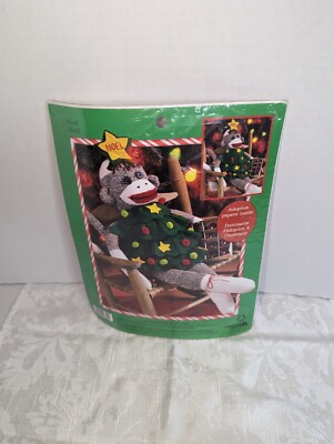 Noel Sock Monkey Kit 21” Stuffed Animal Toy Leisure Arts Craft #46305 ...