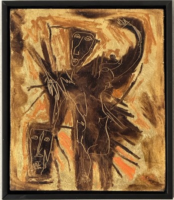 ALEJANDRO SANTIAGO VINTAGE MODERN ABSTRACT CUBIST MEXICAN OIL PAINTING ...