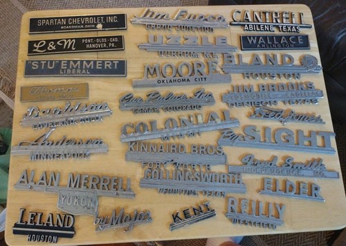 Vintage Car Dealership Nameplate Emblem Badge, 25 EACH (Lot 061325-M25 ...