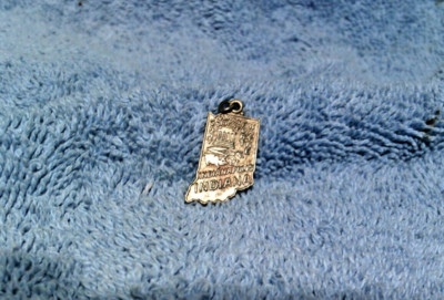 Vintage Indianapolis Indiana State Map Charm Sterling Silver 925 JMF | eBay