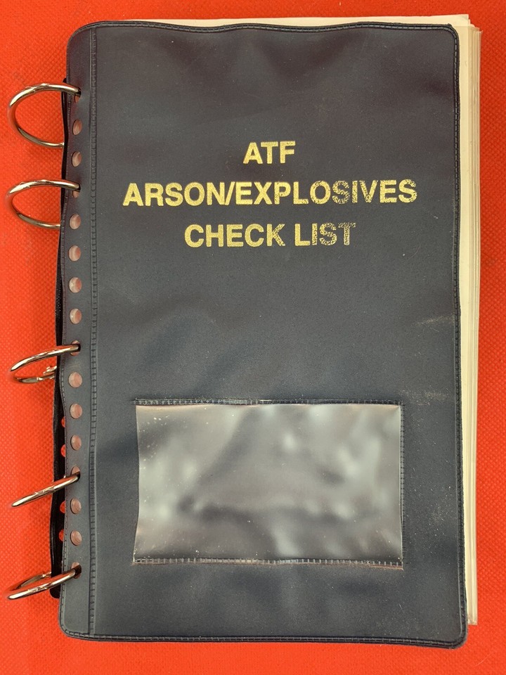 Book Vintage ATF Arson/Explosives Checklist Agent Field Manual | eBay