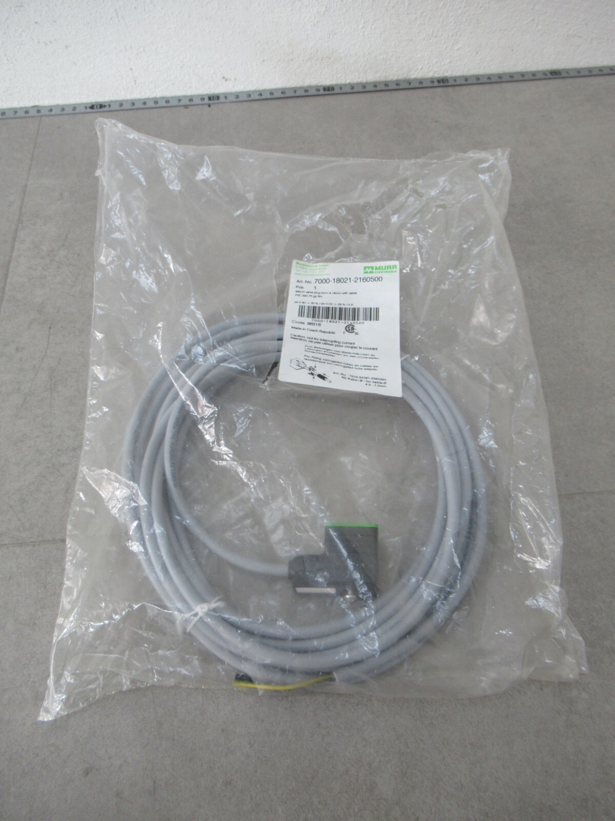 Murr Electronics 7000-18021-2160500 Msud Valve Plug A 18mm with Cable ...