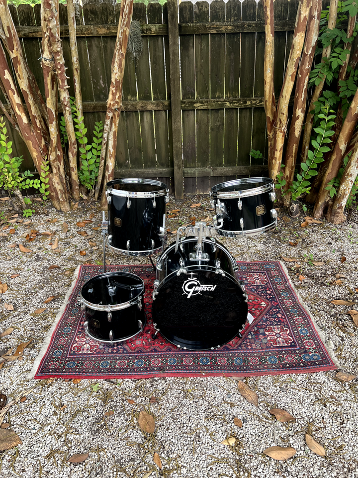 Vintage Gretsch Square Badge Drum Set 18/12/13/14x14 Bop Black Nitron ...