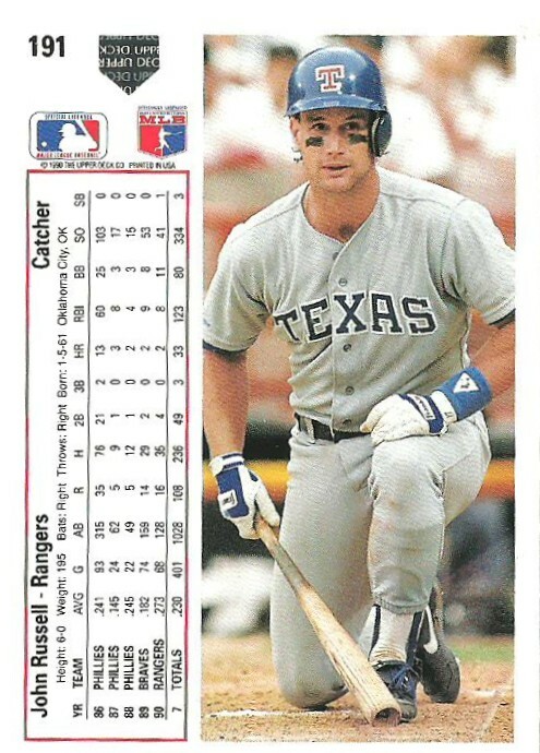JOHN RUSSELL TEXAS RANGERS #191 - UPPER DECK NM-MT 1991 | eBay