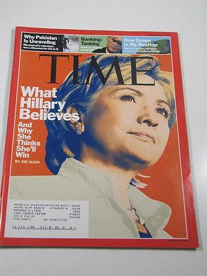 Time Magazine- What Hillary Believes: Hillary Clinton- November 19 ...