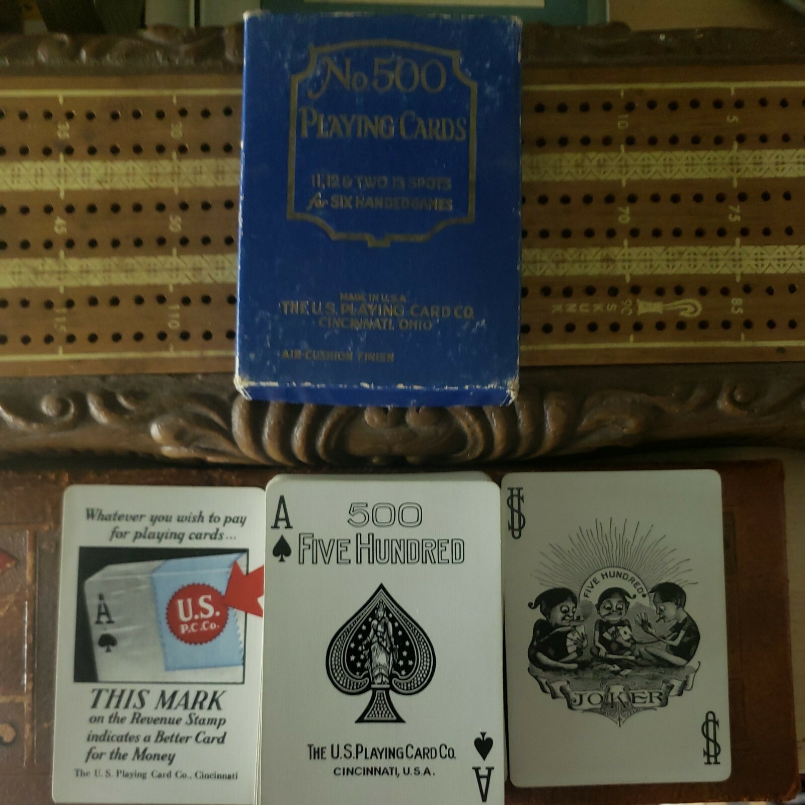 Vintage No. 500 Playing Cards Blue Griffon 6 handed Games 11,12 and 2 ...