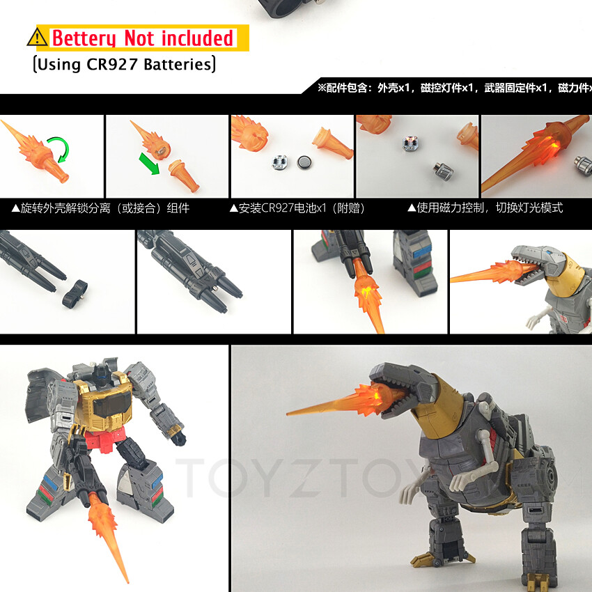 Shockwave Lab SL-136/SL137/SL138 Light Effect Part For SS86 Grimlock ...