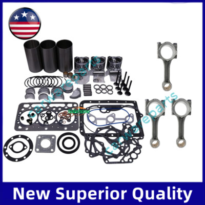 L3C Overhaul Rebuild Kit+3PCS connecting rod for Mitsubishi L3C Engine ...