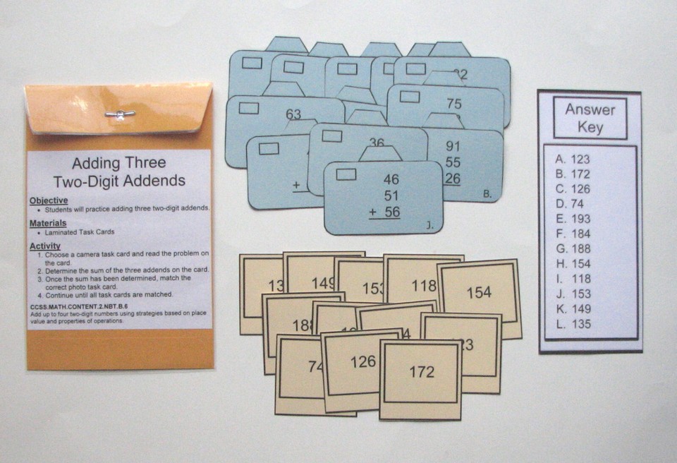 Adding Three Two-Digit Numbers Teacher Made Math Learning Center ...