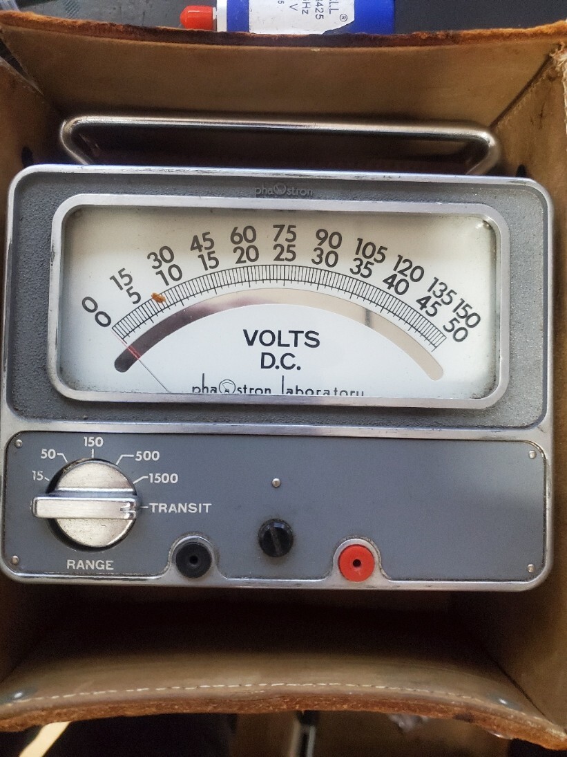 Vintage Phaostron Laboratory DC voltmeter 0-5, 15, 50, 150, 500, 1500 ...