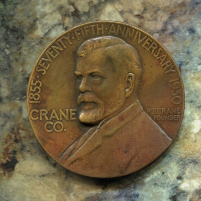 BEAUTIFUL HISTORICAL 75TH ANNIVERSARY CRANE CO., CHICAGO, MEDALLION ...