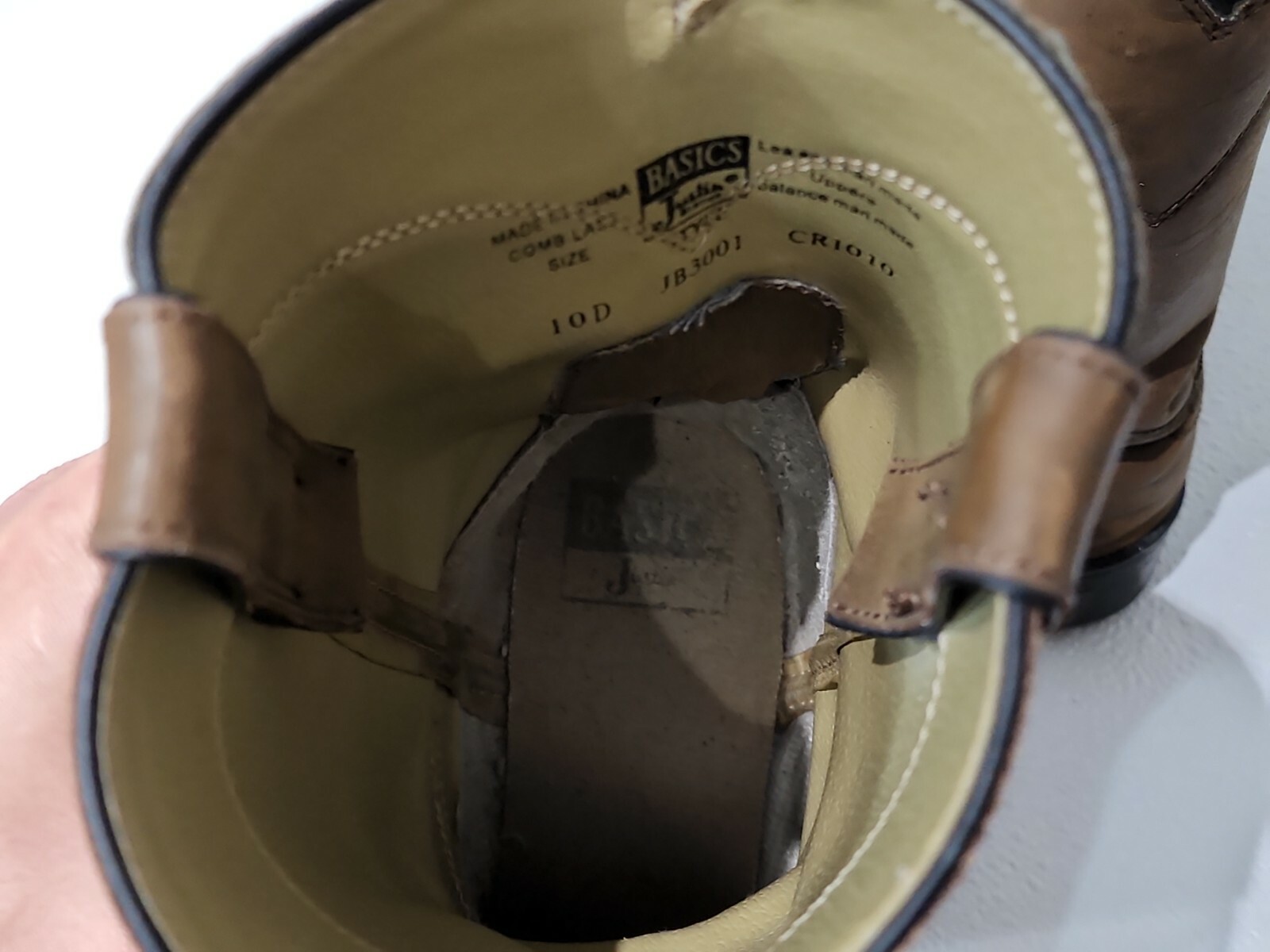 Justin Basics Roper Cowboy Brown Boots JB3001 calf Me… - Gem