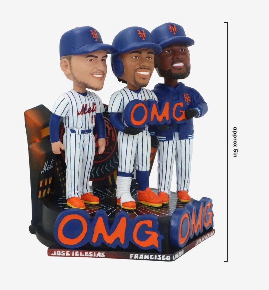 NEW YORK METS OMG 2024 Limited Edition BOBBLEHEAD FOCO *NEW* Lindor ...