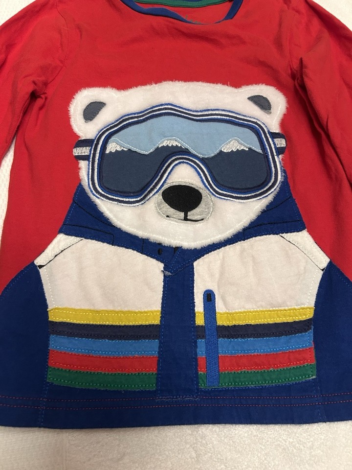 Mini Boden Size 6-7 Boys Polar Bear Red Long Sleeve Shirt | eBay