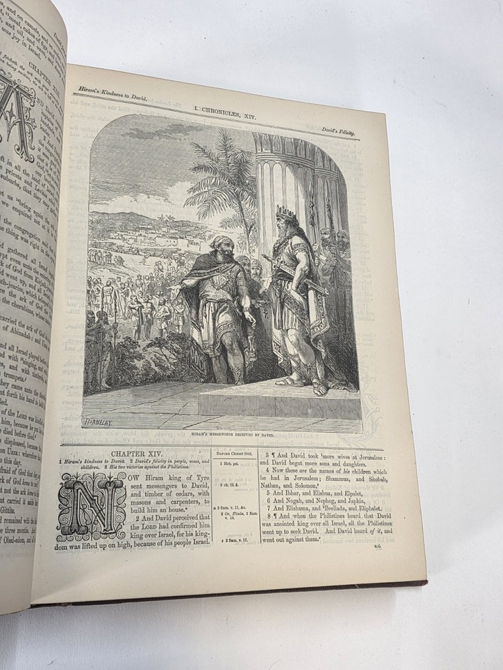 Large 1875 Holy Bible Illustrated over 900 Engravings Cassell, Petter ...