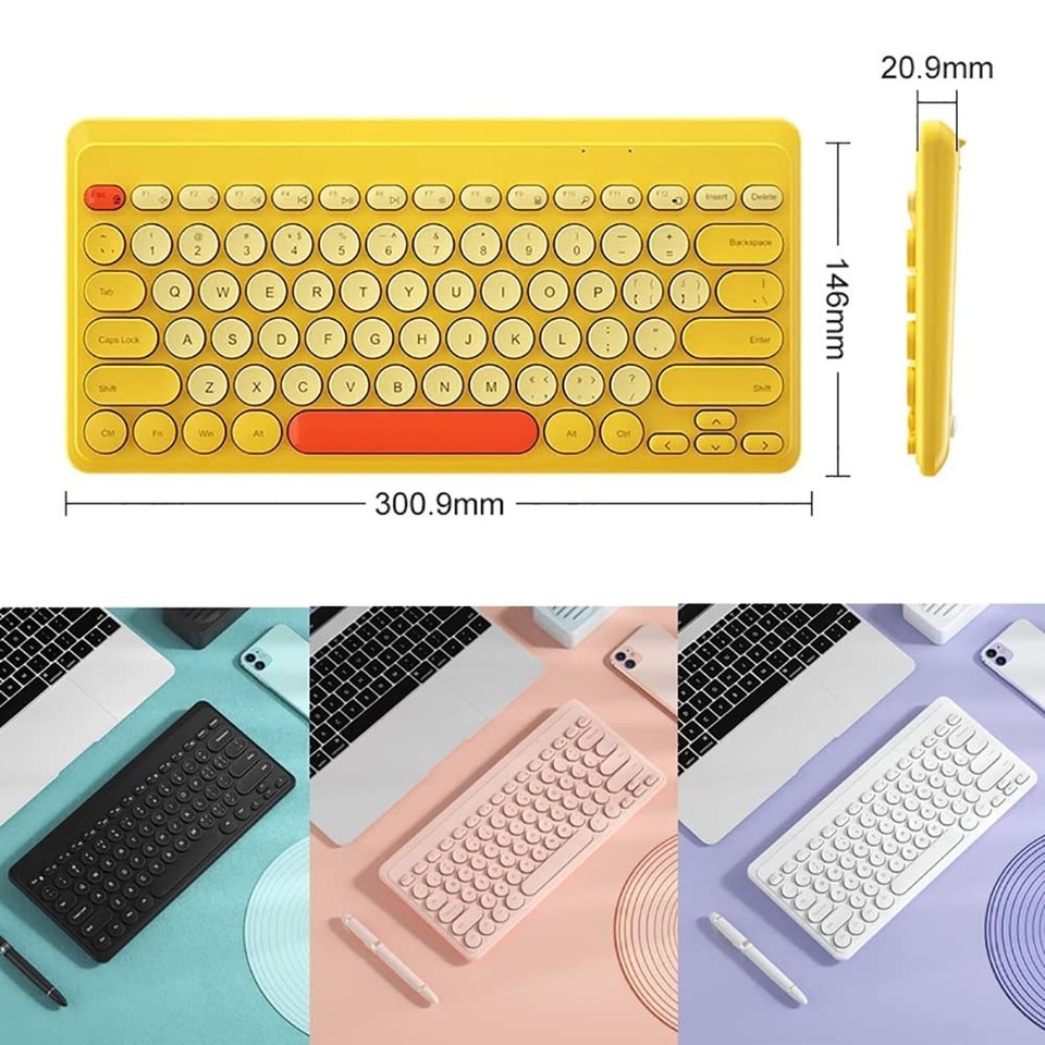 Compact Keyboard MouseCombo,JieruiDeng 79-Key Retro Mini Cute Computer ...
