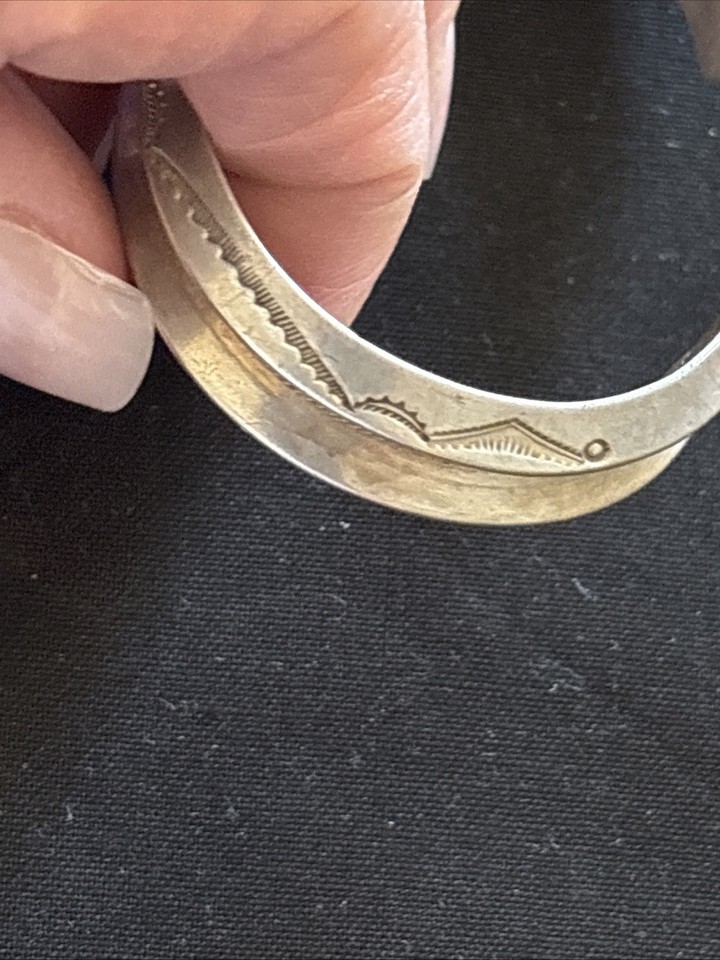 Vintage Native American Carinated Sterling Silver Cuff Bracelet 48g ...