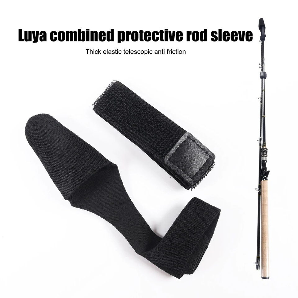 3 x Black Rod tip protector and strap for protecting fishing rods in ...