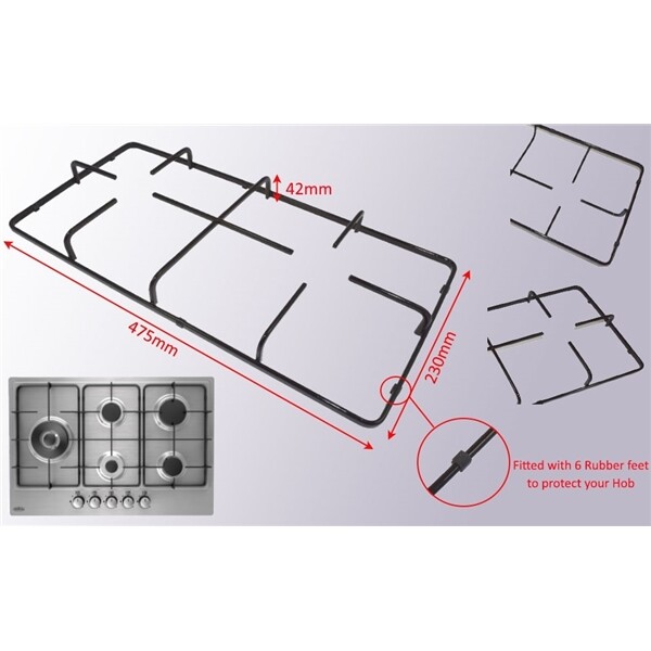 Fits Bosch Universal Cooker Gas Hob Pan Support Stand 230mm x 475mm x 2 ...