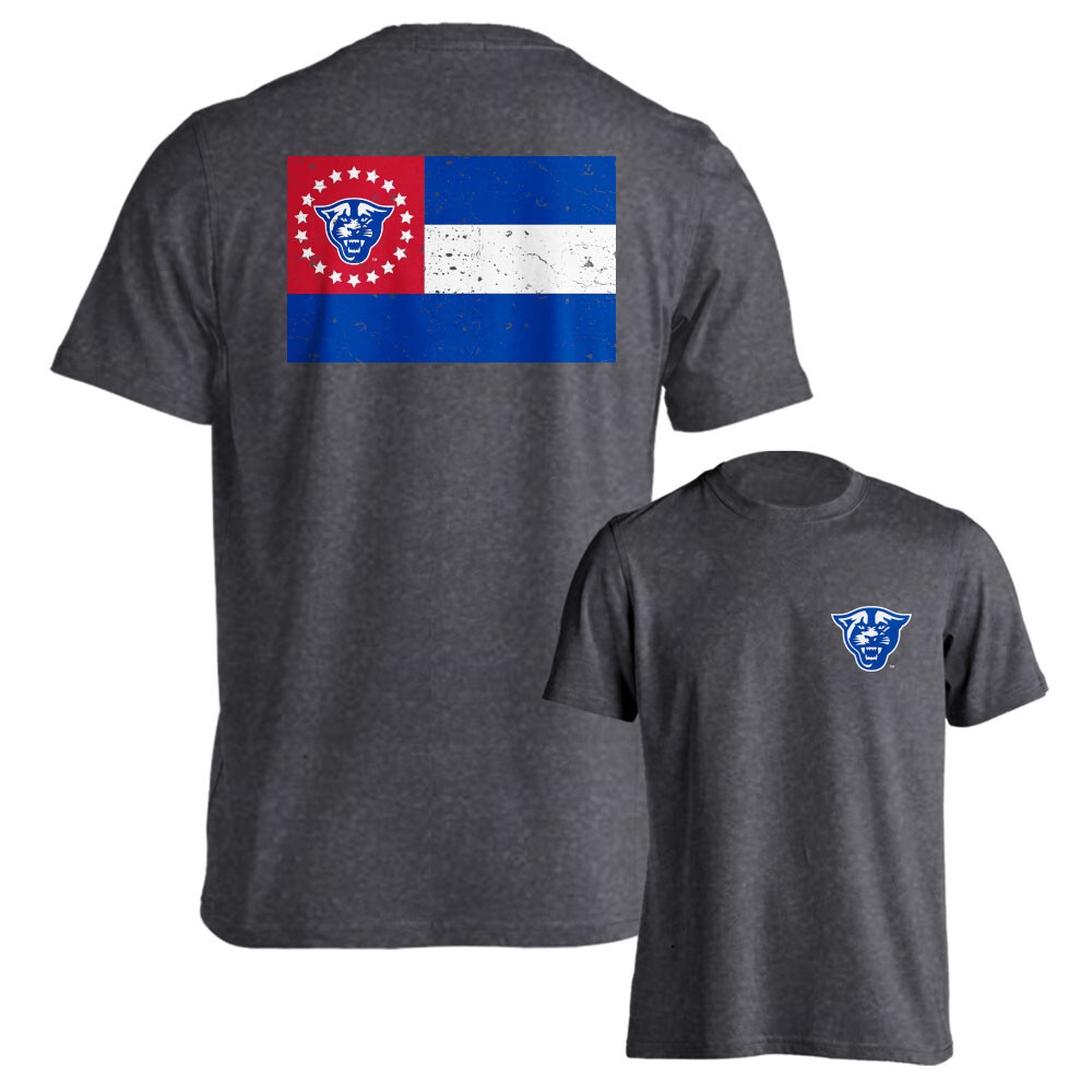 Georgia State University GSU Panthers State Flag w/ Mascot Short Sleeve ...