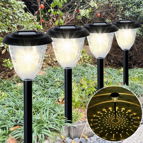 Solar Path Lights 4 Pack High Lumen Solar Garden Lights Solar Powered ...
