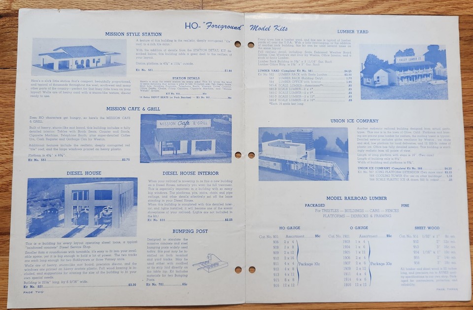 Ayers Scale Models Catalog #12 HO Foreground Model Kits 1953 | eBay