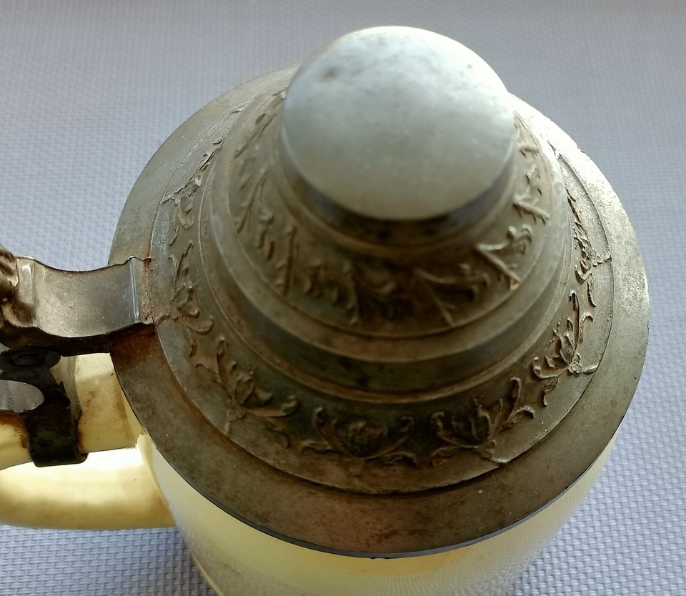 WW1 WW2 military Old German Hunting Scene Beer Stein or Whine Mug Rare ...