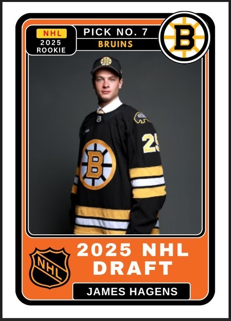 2025 James Hagens Future Stars Rookie Card #7 NHL Draft Day Boston ...