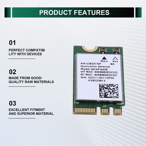 QCA9377 QCNFA435 Card Bluetooth4.1 WiFi Card 433Mbps 802.11AC 2.4G ...