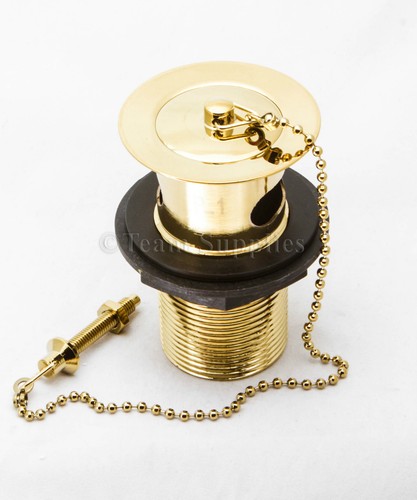 GOLD BASIN WASTE METAL PLUG CHAIN STAY SLOTTED 1 1/4" BATHROOM BRASS ...