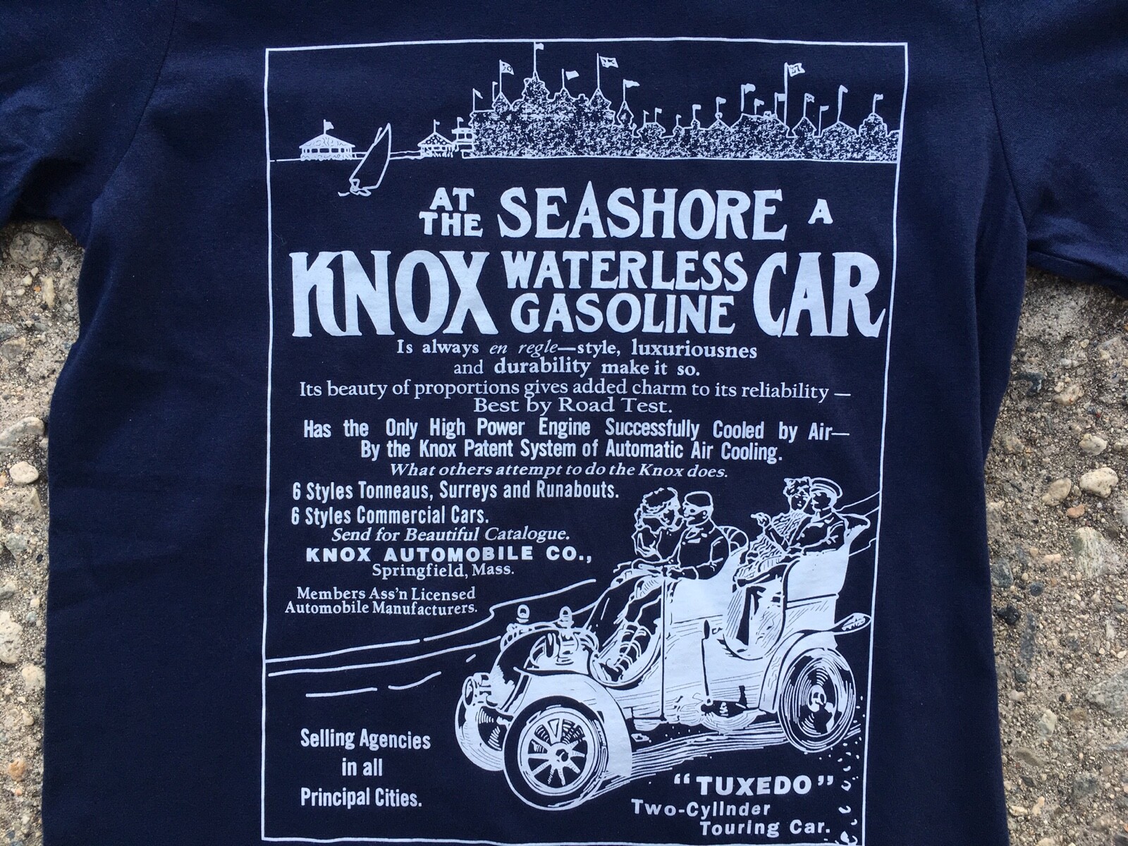NEW Vtg KNOX WATERLESS GASOLINE CAR T-Shirt SMALL At The Seaside Poster ...
