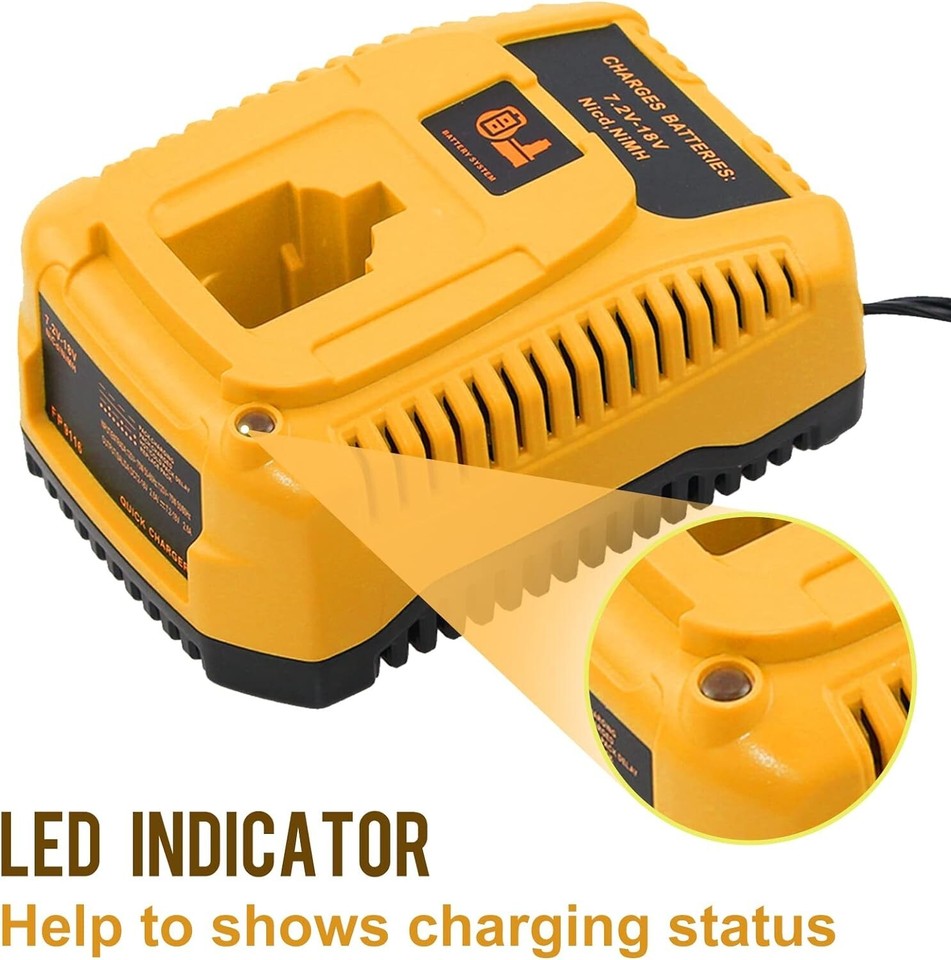 2PACK 12V 3.6AH Battery /Charger for DEWALT DC9071 DW9071 DW9072 DW953 ...