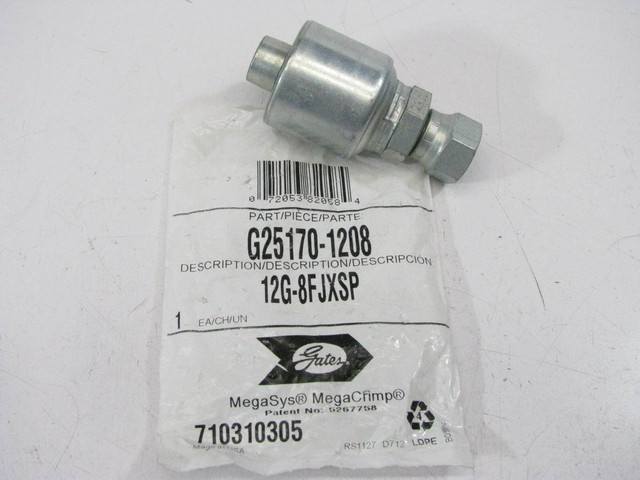Gates G25170-1208 Hydraulic Fitting Straight Female JIC 37 Flare Swivel ...