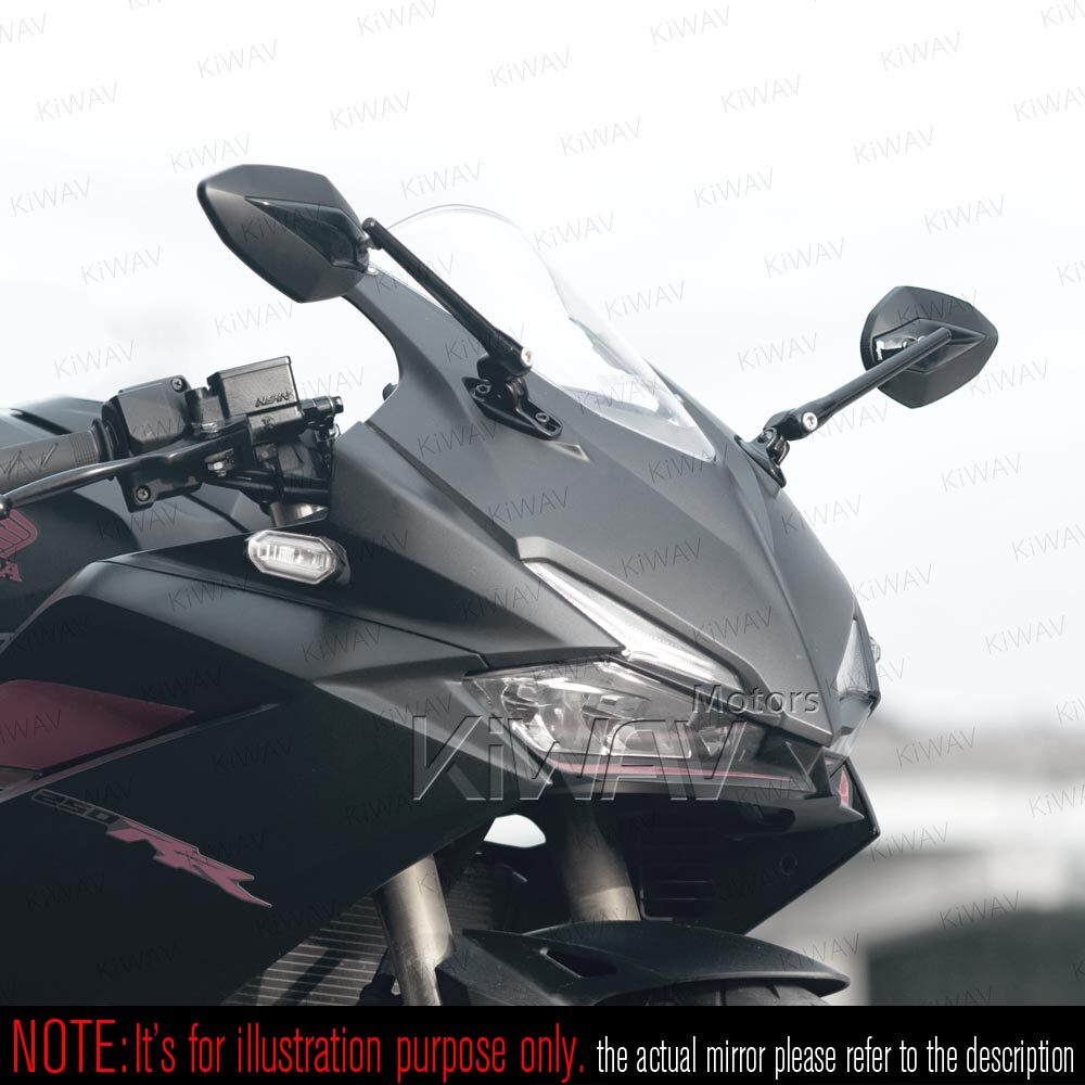 Venom Black Sport Bike Mirrors with Chrome Base for Yamaha YZF R6 99-15 ...