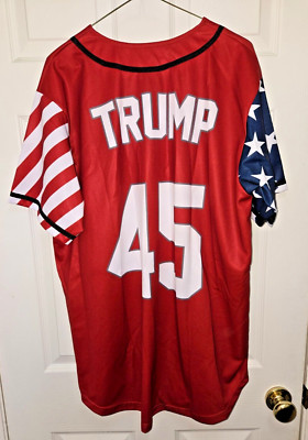 New Donald Trump Men's Jersey 45 USA Statue of Liberty NWT Red White ...