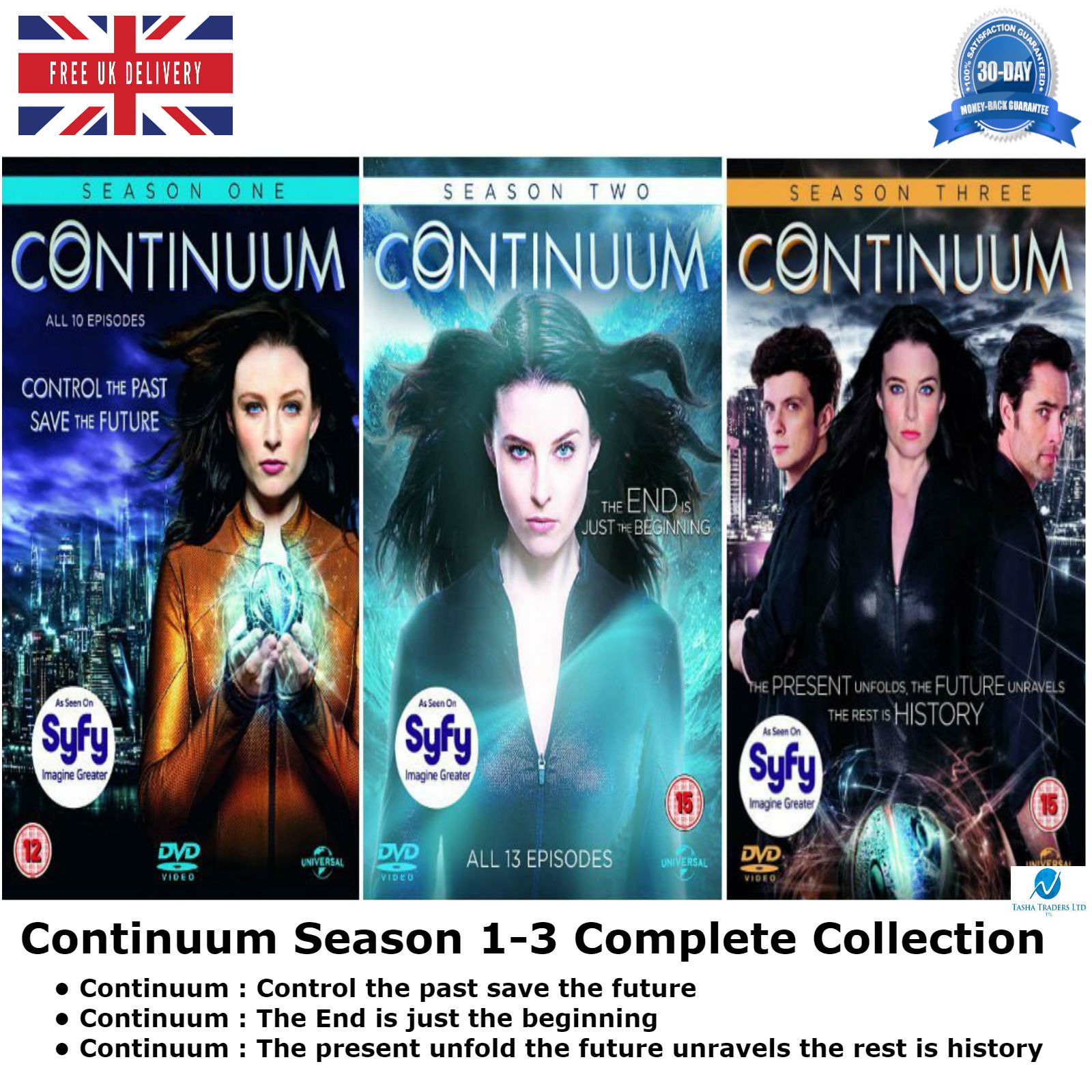 CONTINUUM Season 1-3 Complete Collection 1 2 3 Canadian Travel Sealed ...